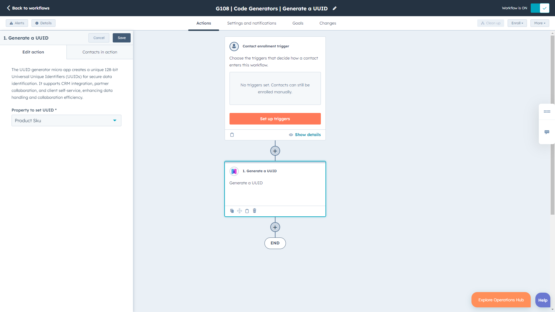 Workflow Generate Code Actions Hubspot Integration | Connect Them Today